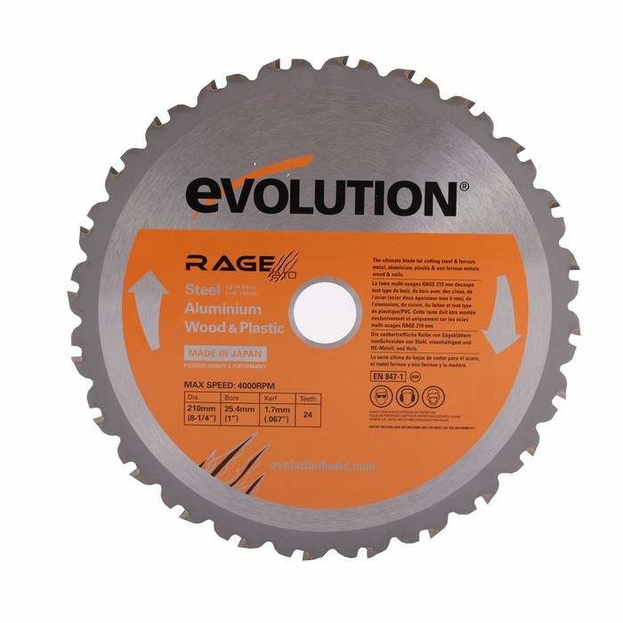 Evolution TCT Multi-Purpose Blades 210mm for RAGE Sliding Saws – Ace ...